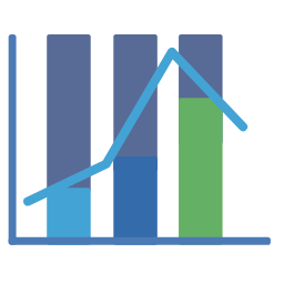 Bar Chart with Line Icon | Free SVG & PNG Download | IconEasy